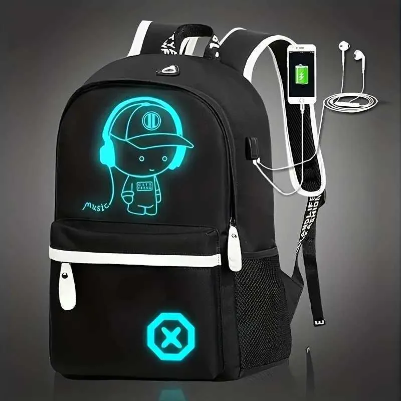 Children Backpack School Bags For Boy Girls Anime Luminous School ...