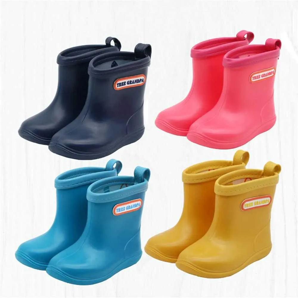 Kids Waterproof Rain Boots - Solid PVC Anti-Slip Ankle Boots for ...