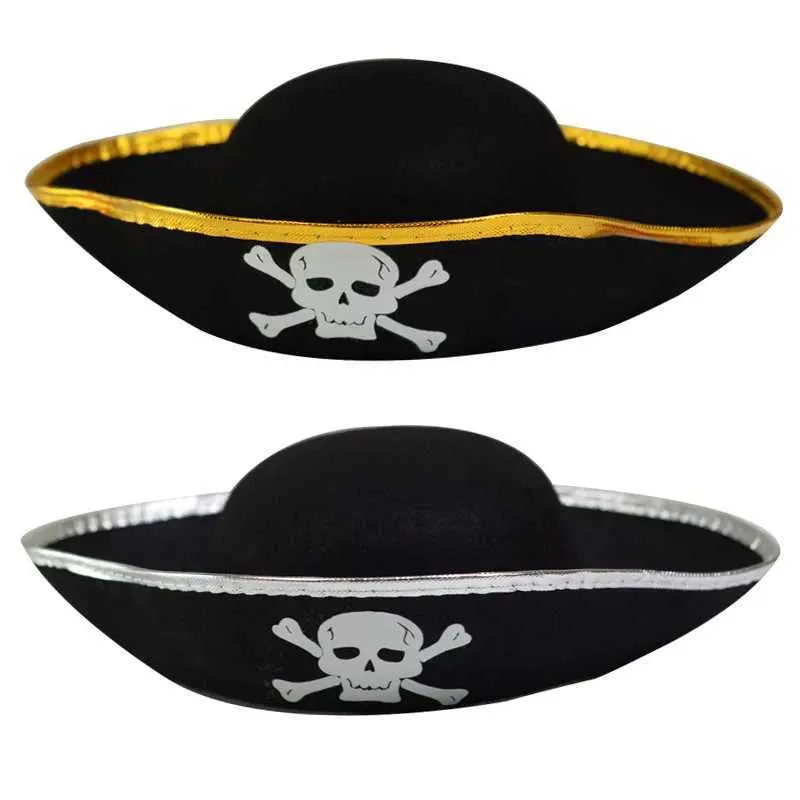 Premium Pirate Hat: Adult & Child Costume Prop - Caribbean Style, Gold Trimmed - Shop Now! from ...
