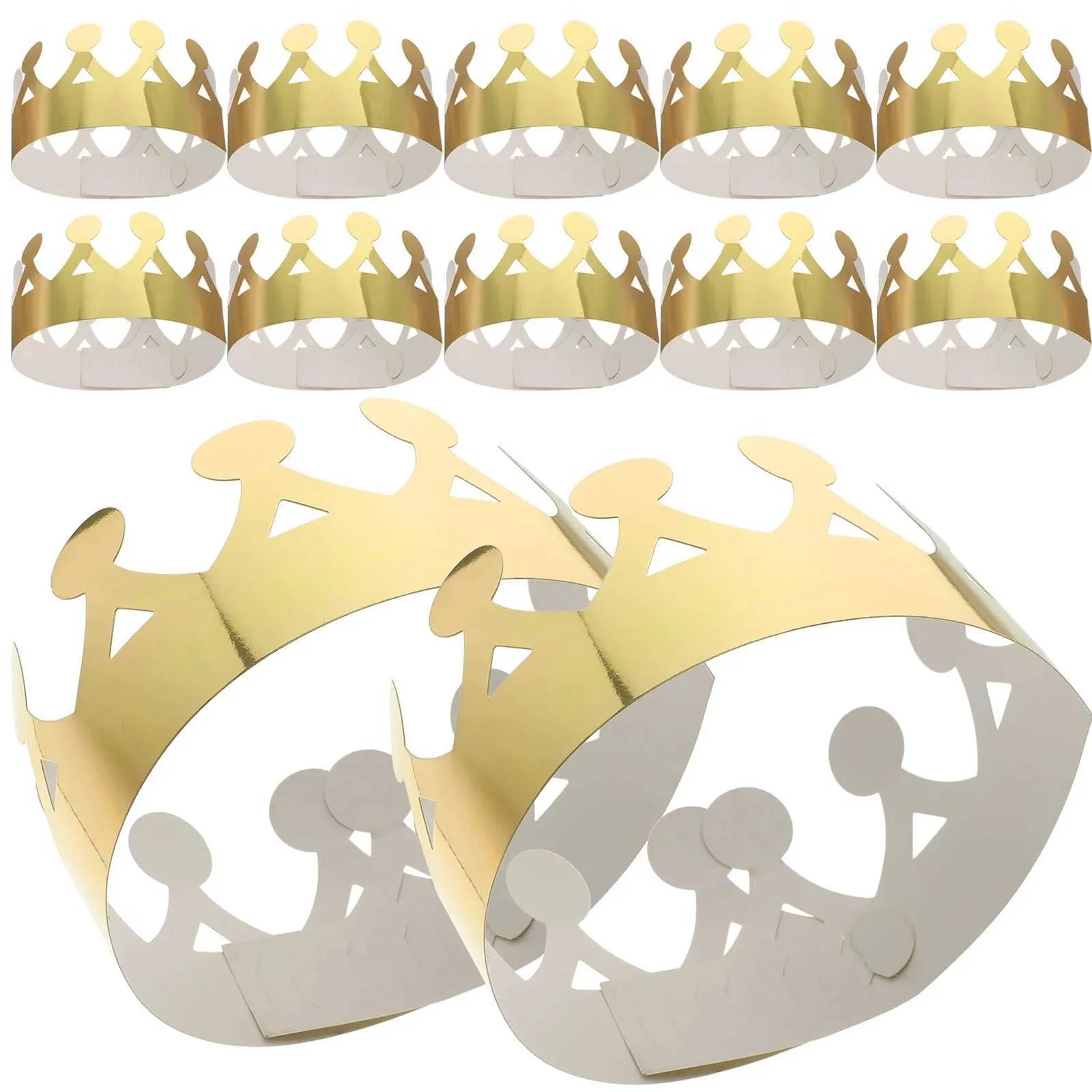 Golden King Party Hats: 12 Pack Of Paper Crowns For Kids & Adults ...