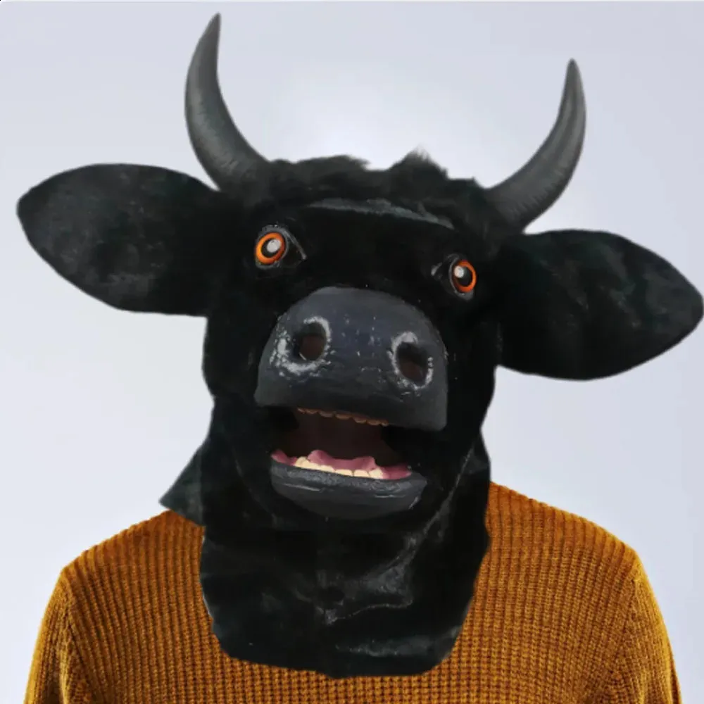 Creepy Moving Bull Fursuit With Open Mouth And Realistic Cow Mask ...