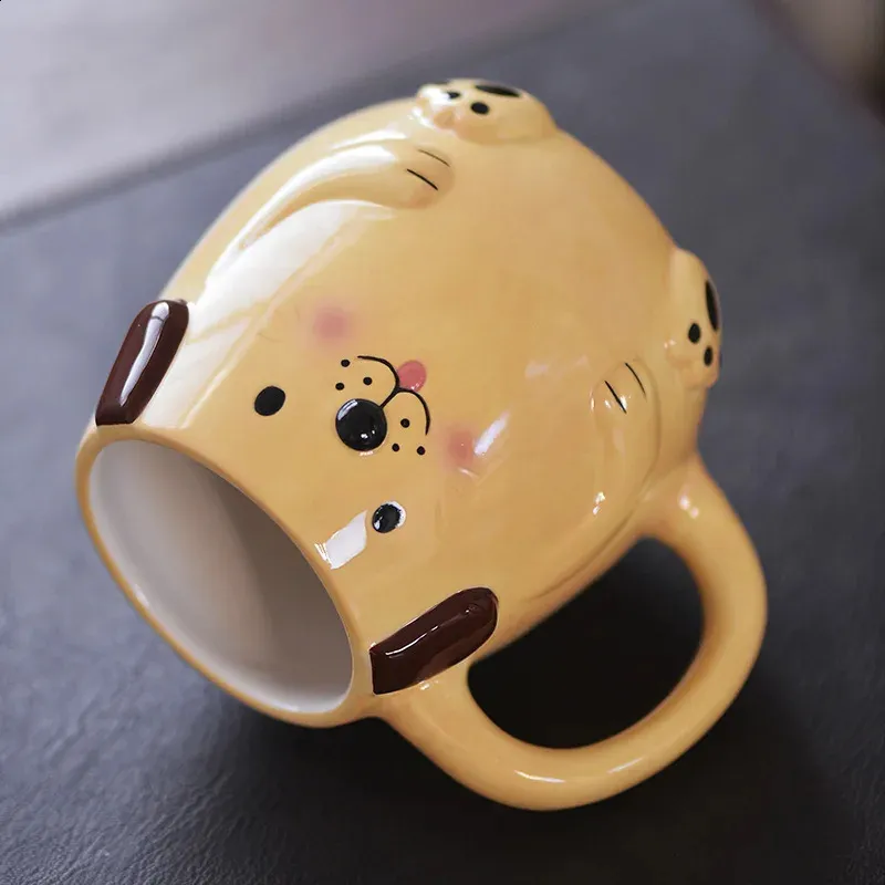 Cute Ceramic Animal Mug: 3D Cartoon Coffee Cup, Frog & Hedgehog Design ...