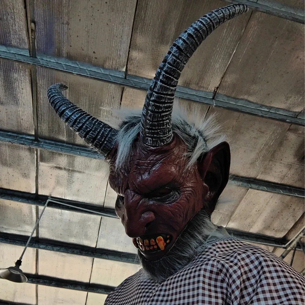 Realistic Christmas Costume With Horn, Devil, And Demon Latex Scary ...