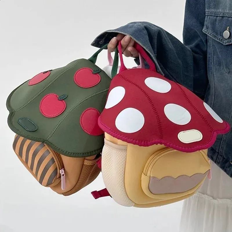 Cartoon Kids School Backpack For Kindergarten And Mashroom Mini Luggage ...