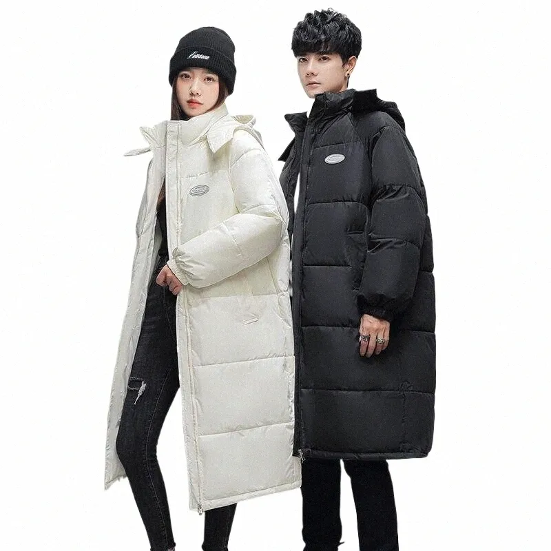 Winter Warmth: Couple's Down Jackets for Snowy Adventures Black/White ...