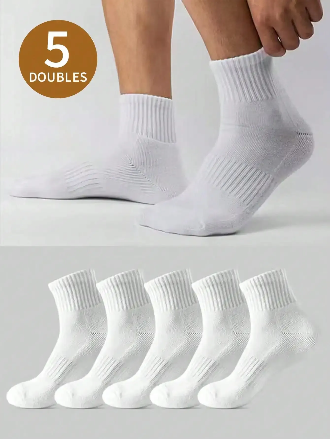 Mens White MidCalf Length AntiOdor Sports Socks For Summer 240812 From ...