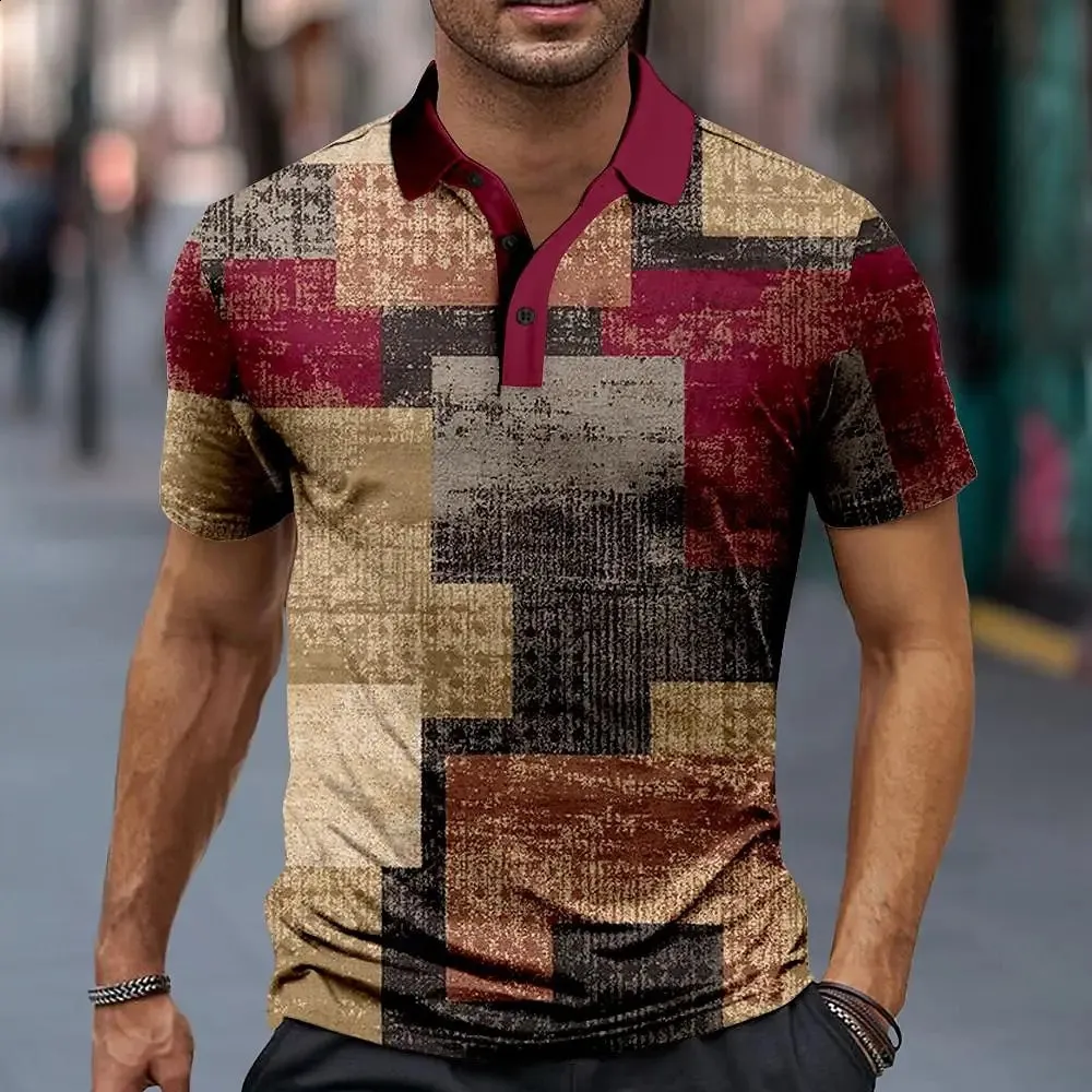 Plaid Checkered Mens Sportswear Polo Shirt 3D Print... From Leemostore ...