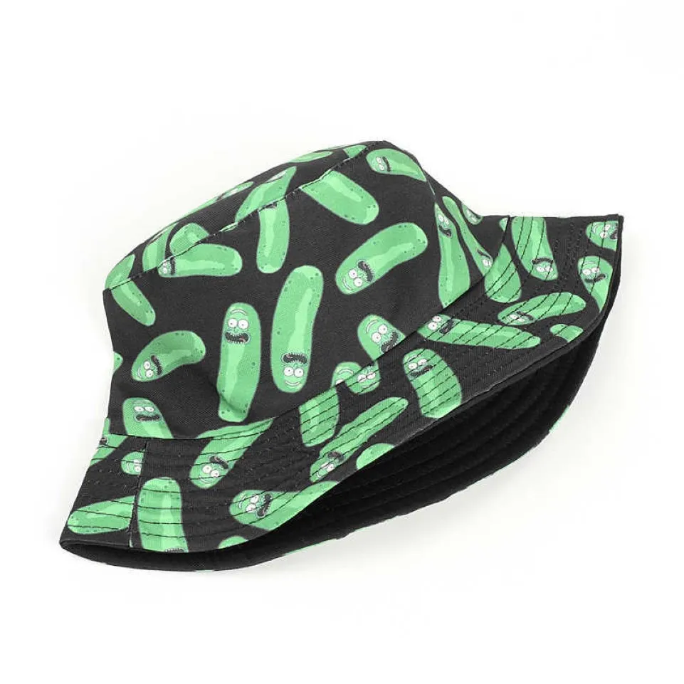 Rick Cotton Bucket Pretty Green Bucket Hat US Anime Print Fisherman Bob ...