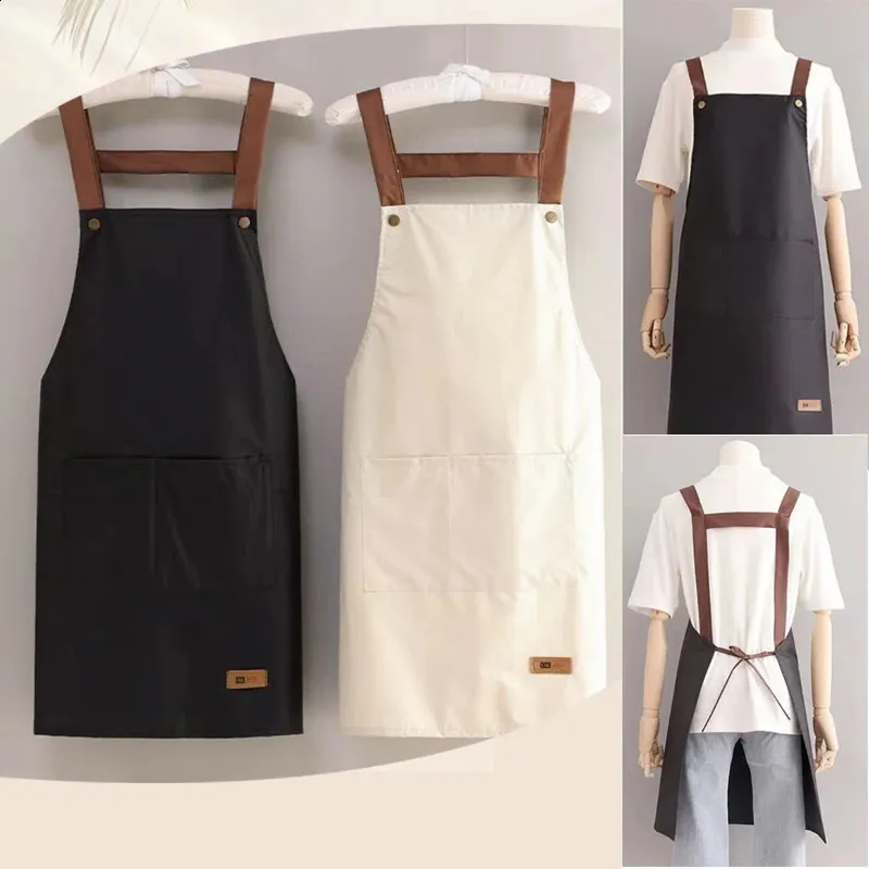 Premium Waterproof & Oilproof Kitchen Apron with Pockets - Durable Work ...