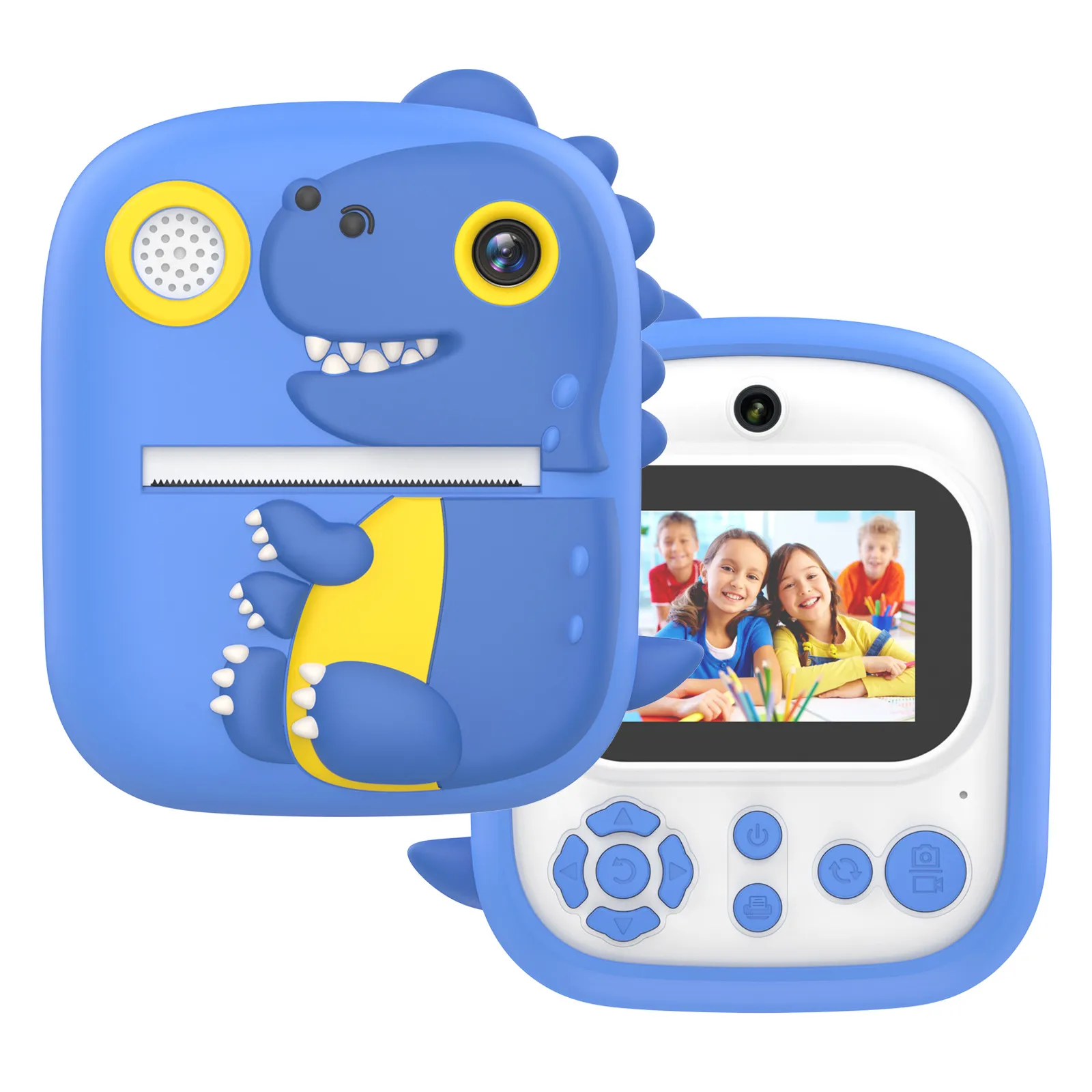 Cartoon Kids Print Camera Mini Printer Instant Camera, 2.4 Inch Screen ...