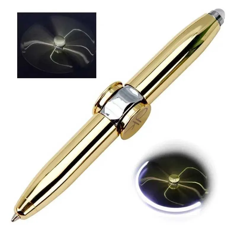 Luminous 2024 Fidget Spinner Pens Multicolor LED Light Ballpoint Gyro ...