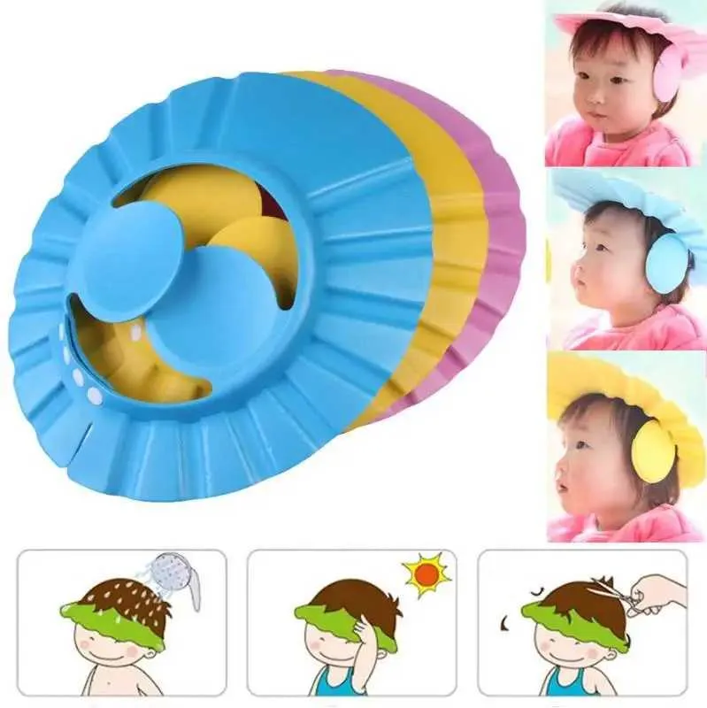 Adjustable Baby Shower Cap: Soft & Safe Ear Protection for Tear-Free ...