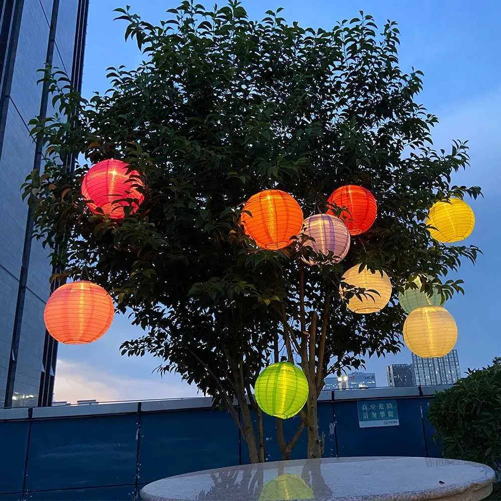 Round Solar Powered Japanese Lanterns