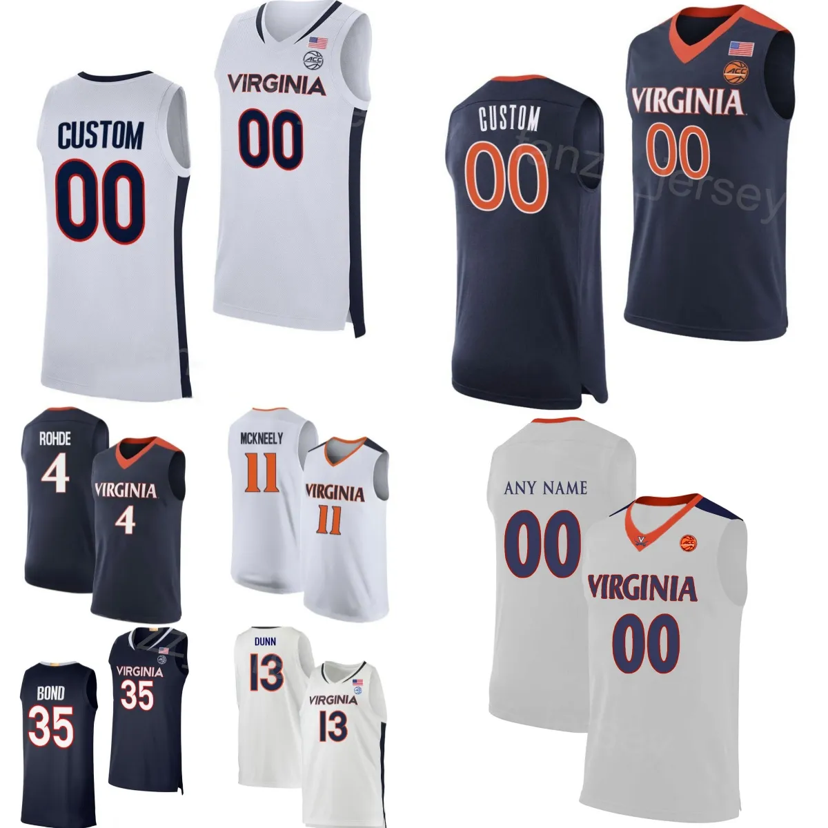 Printed Reece Beekman Jersey Virginia Cavaliers Basketball 11 Isaac ...