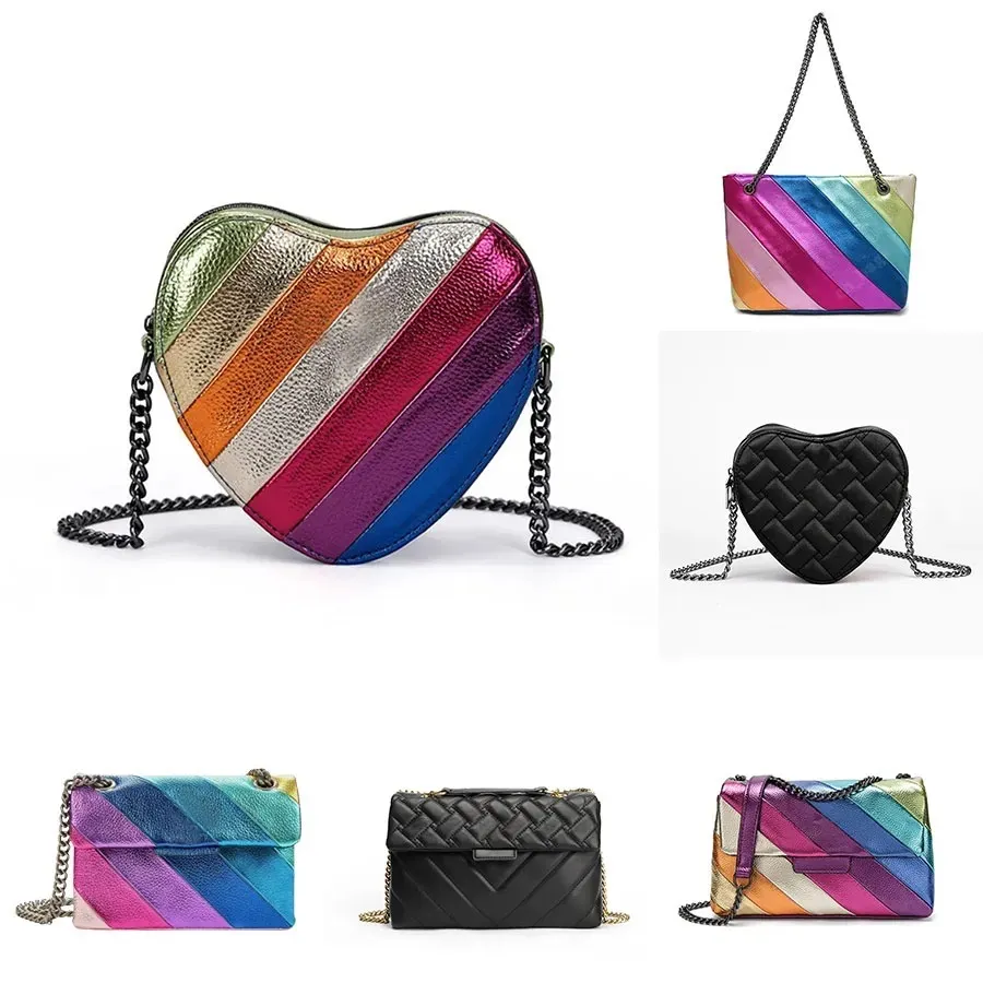 Luxury Rainbow Quilted Designer Bag With Chain Strap For Men And Women ...