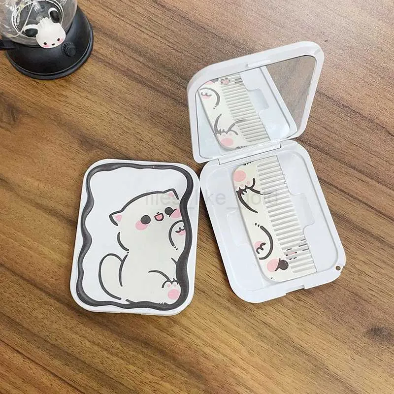 Cute Cat Shaped Mirror with Comb - Portable Folding Makeup Mirror ...