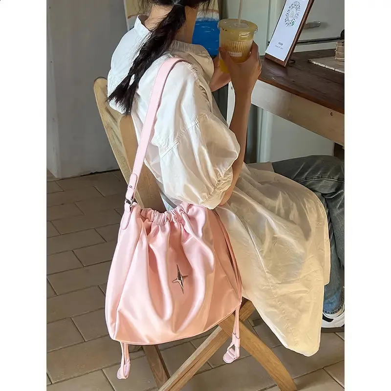 Large Capacity Drawstring Shoulder Bag - Soft Leather Tote for Women ...