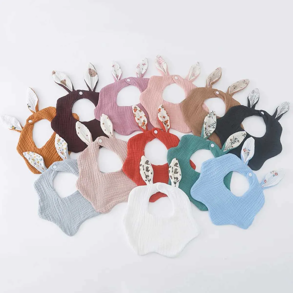 Premium Cotton Gauze Baby Bibs & Burp Cloths Set - Soft Newborn ...