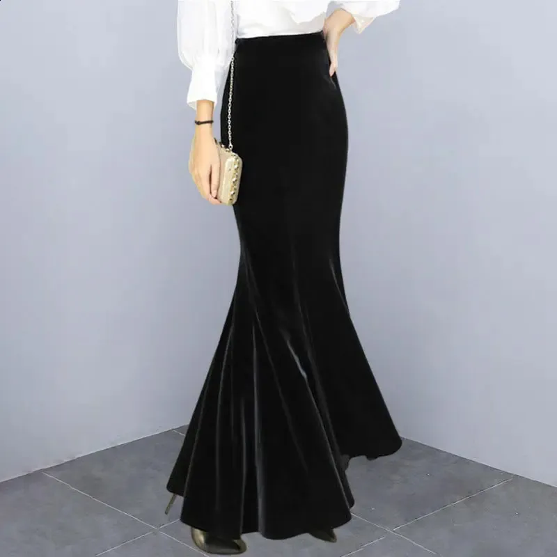 Women's High Waist Fishtail Skirt Elegant Longuette... From Eshinestore ...