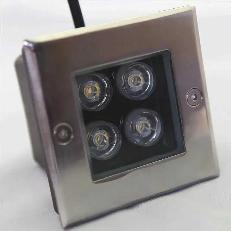 DHgate.com:10-Pack IP68 Waterproof Square LED Ground Lights, Outdoor 4W ...