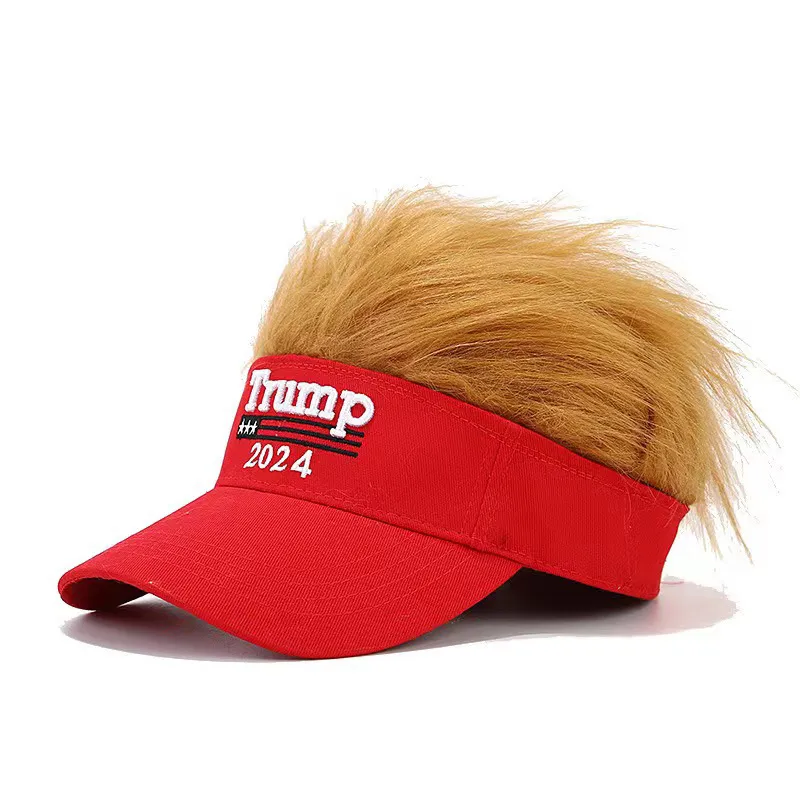 DHgate.com:2024 Trump Wig Hat Adjustable Yellow Hair MAGA Election ...