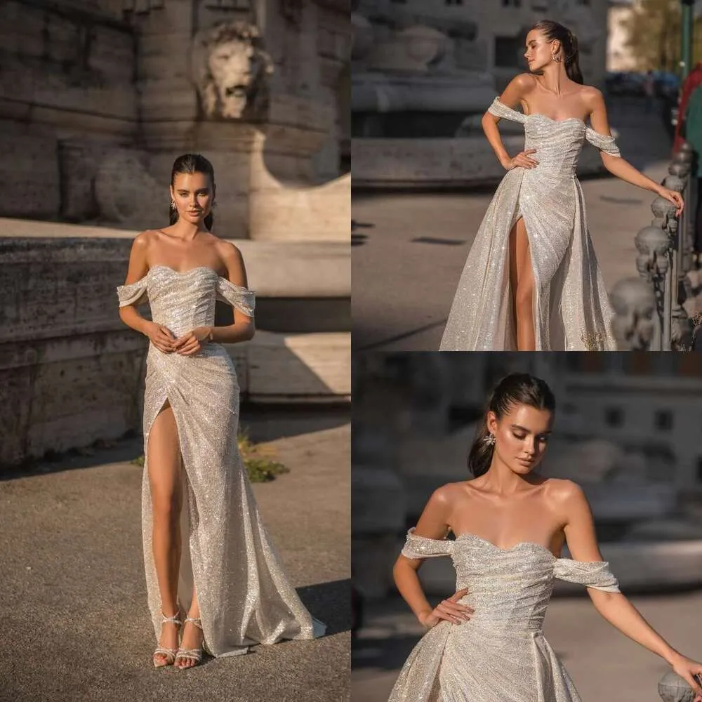 Custom Vintage Lace Silver Sheath Wedding Dress With Pleated Pattern ...