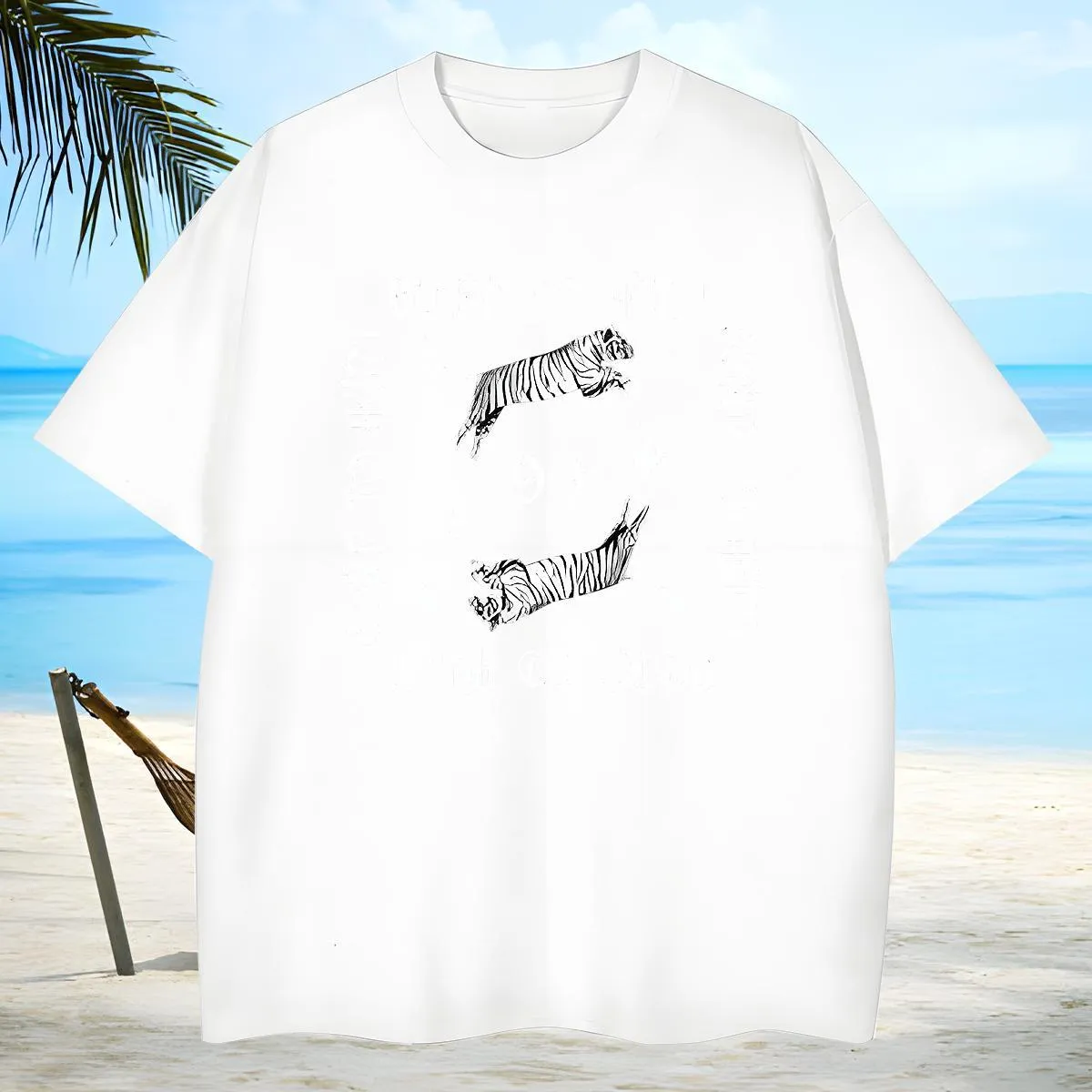 Premium Cotton Crew Neck Tee - Tiger Graphic, Plus Size Available ...