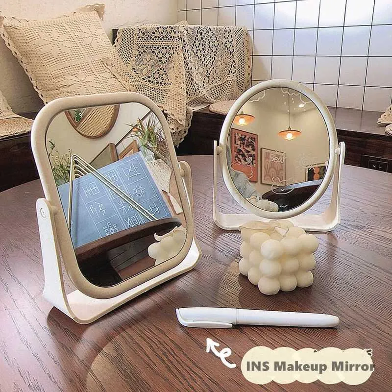 Cute Rotating Desktop Vanity Mirror - Oval & Rectangle Styles, Ideal ...