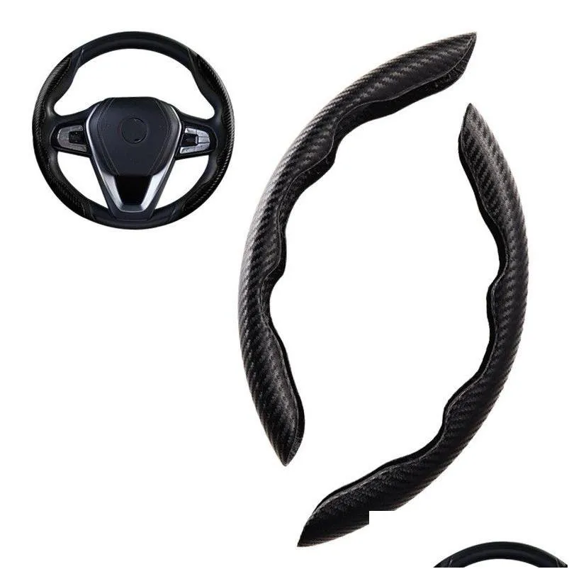 DHgate Ultra Thin Carbon Fiber Anti Skid Car Steering Wheel Cover Automobiles Motorcycles