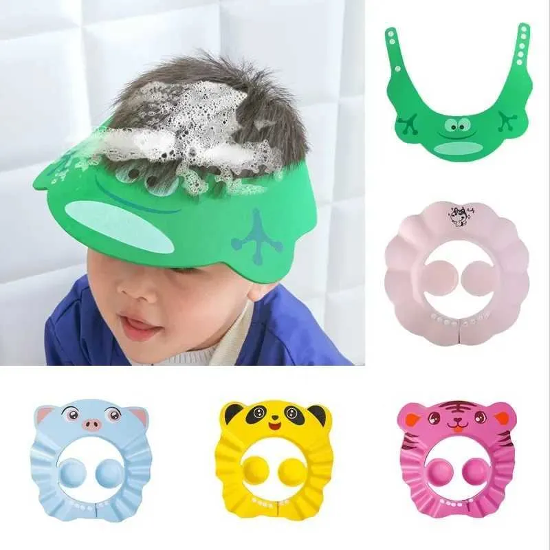 Adjustable Soft EVA Children's Shower Cap - Multi-Color Ear Protection ...