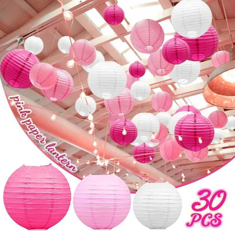DHgate.com:Vibrant Pink Paper Lanterns for Festive Decor | DIY Chinese ...