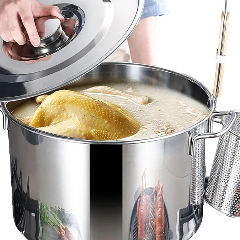 Large Capacity Stainless Steel Soup Cookware: Premium Stock Pot for ...
