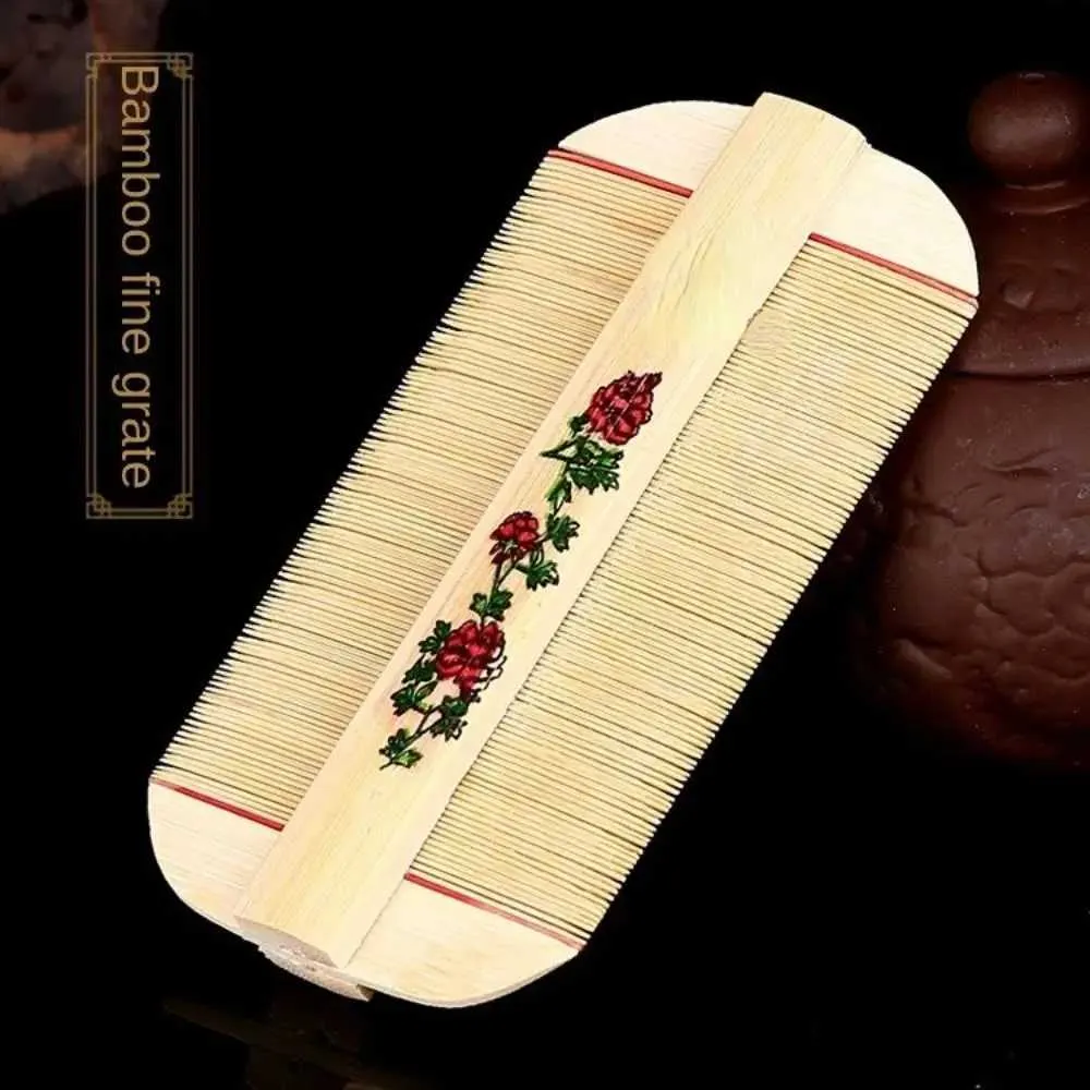 Natural Bamboo Fine Tooth Hair Comb - Double-Sided Design for Ultra ...
