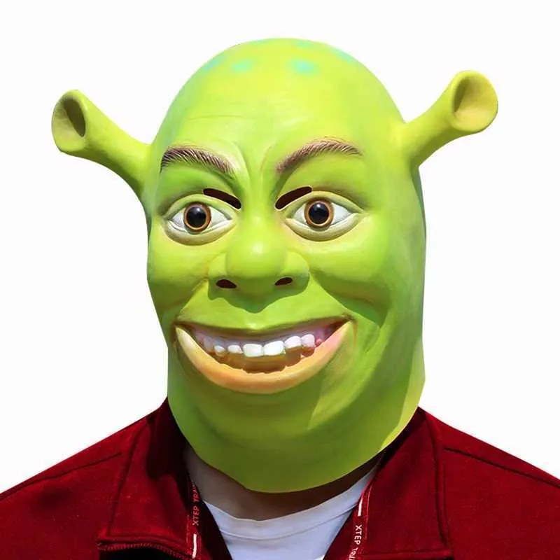 Adult Green Shrek Mask Latex Movie Cosplay Halloween Overhead Shrek ...