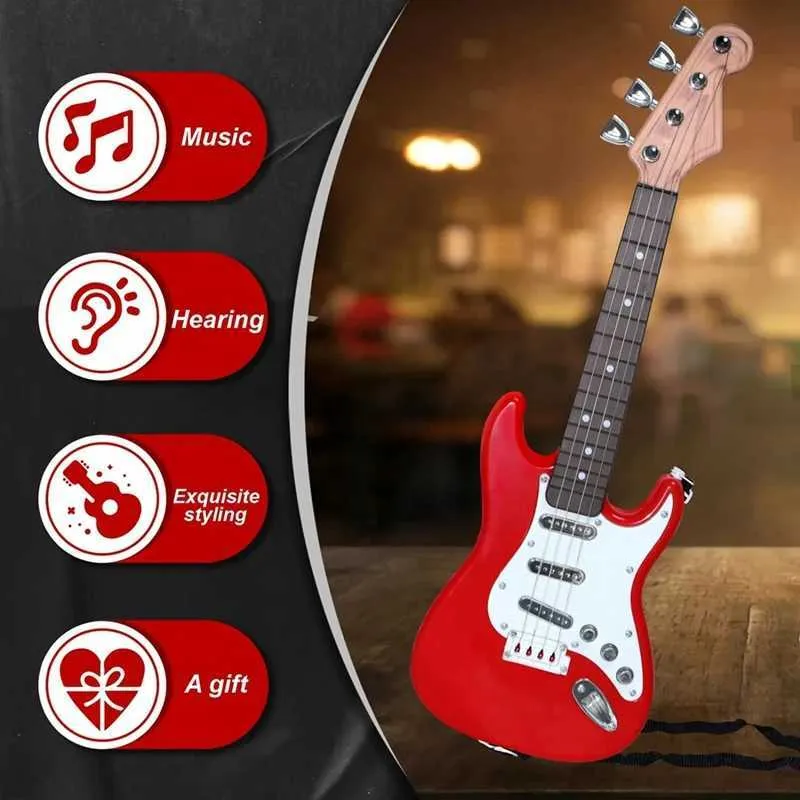 Kids' 17-Inch Electric Toy Guitar - 4 Strings, Portable Musical ...