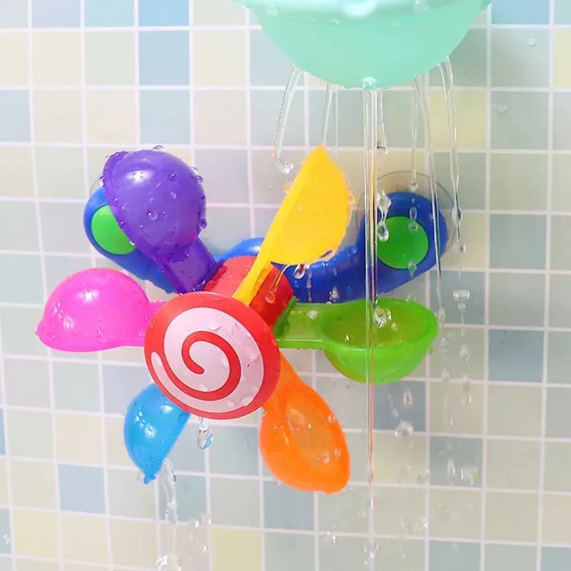 Colorful Bath Time Fun! Water Wheel Toy & Sprinkler Set for Babies ...