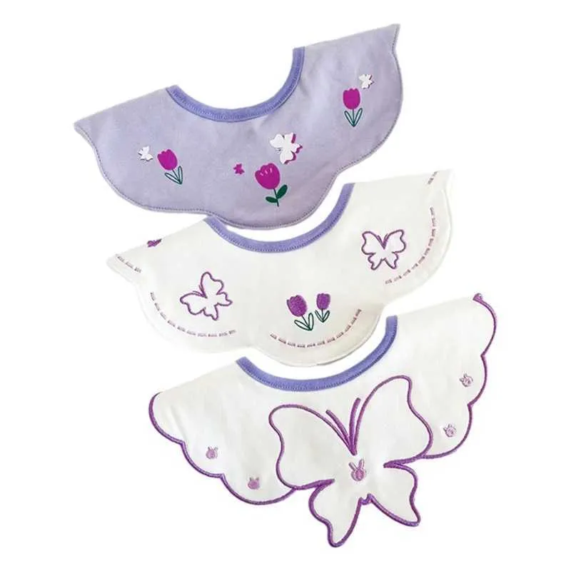 Premium Cotton Baby Bibs Burp Cloths 3-Piece Set - Soft & Absorbent ...