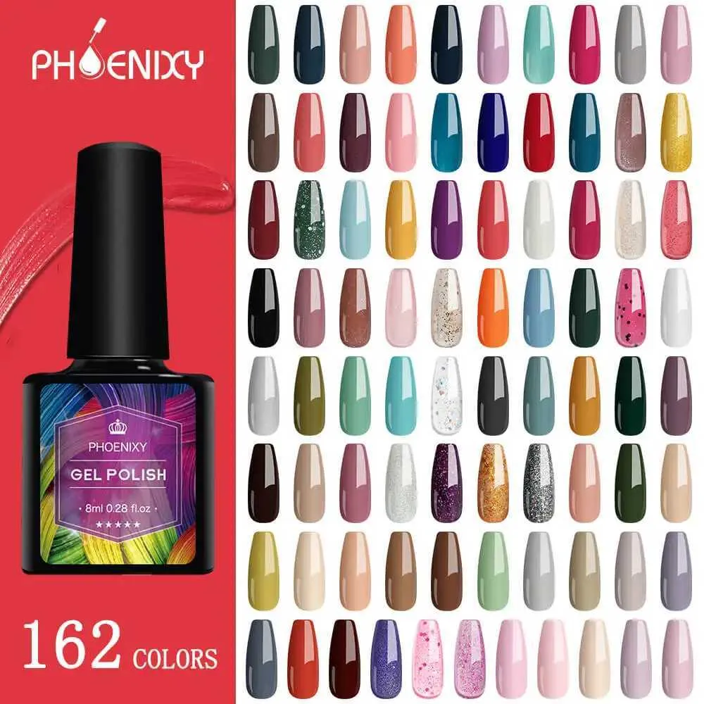 DHgate.com:PHOENIXY Gel Nail Polish Kit, 162 Colors Soak-Off UV LED Gel ...