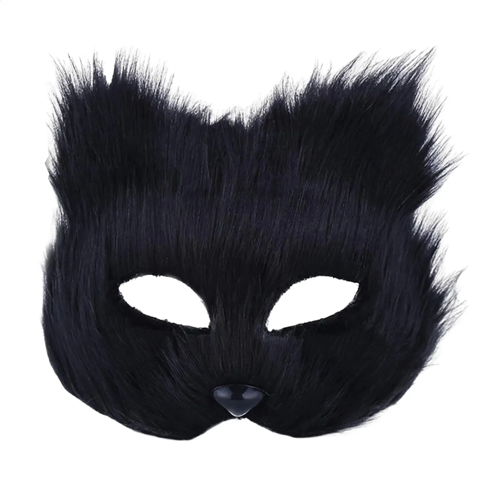 Furry Fox Mask - Realistic Animal Cosplay, Half Face Mask for Halloween ...
