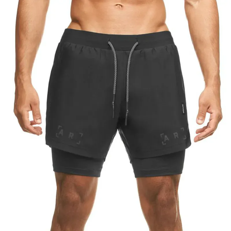 Men's Double Layer Running Shorts: Reflective, Quick Dry - Ideal for ...