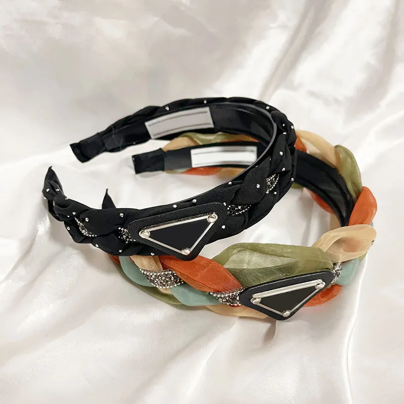 Luxury Pure Color Knit Triangle France Luxe Headbands For Women And ...