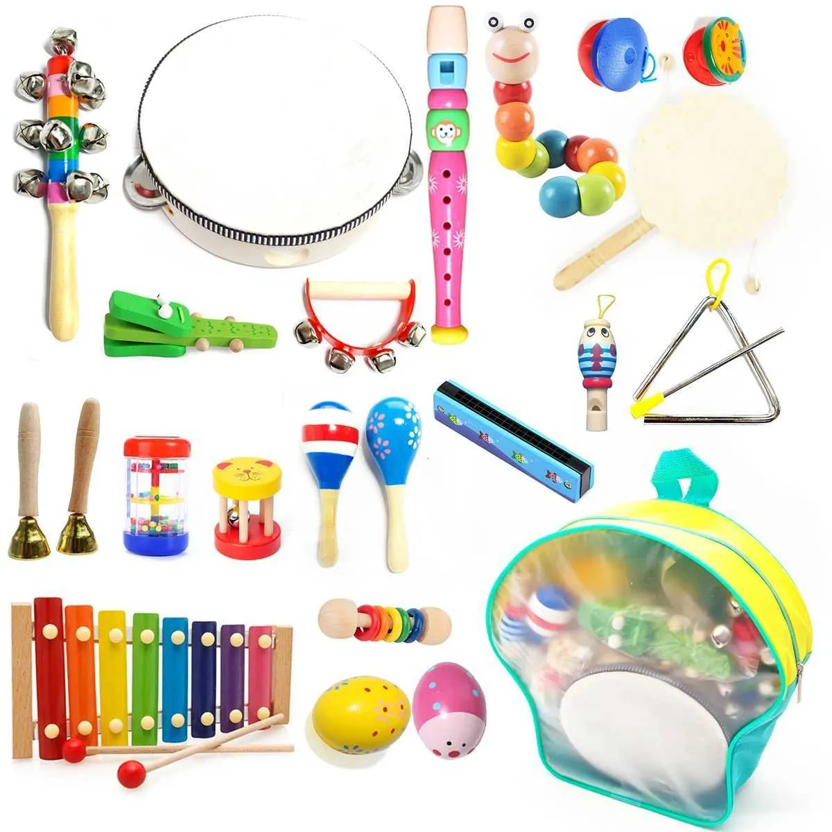 Wooden Percussion Set: Early Education Montessori Musical Toys for ...