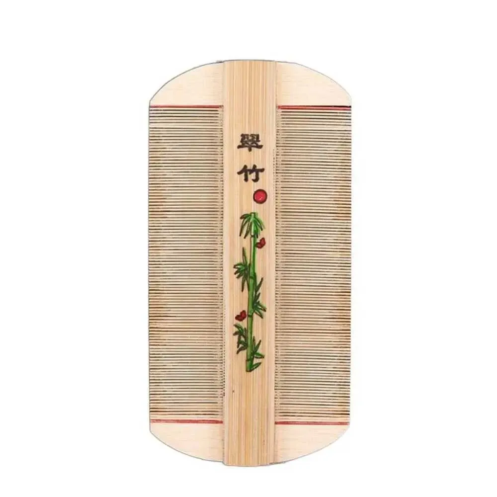 Natural Bamboo Fine Tooth Hair Comb - Double-Sided Design for Ultra ...