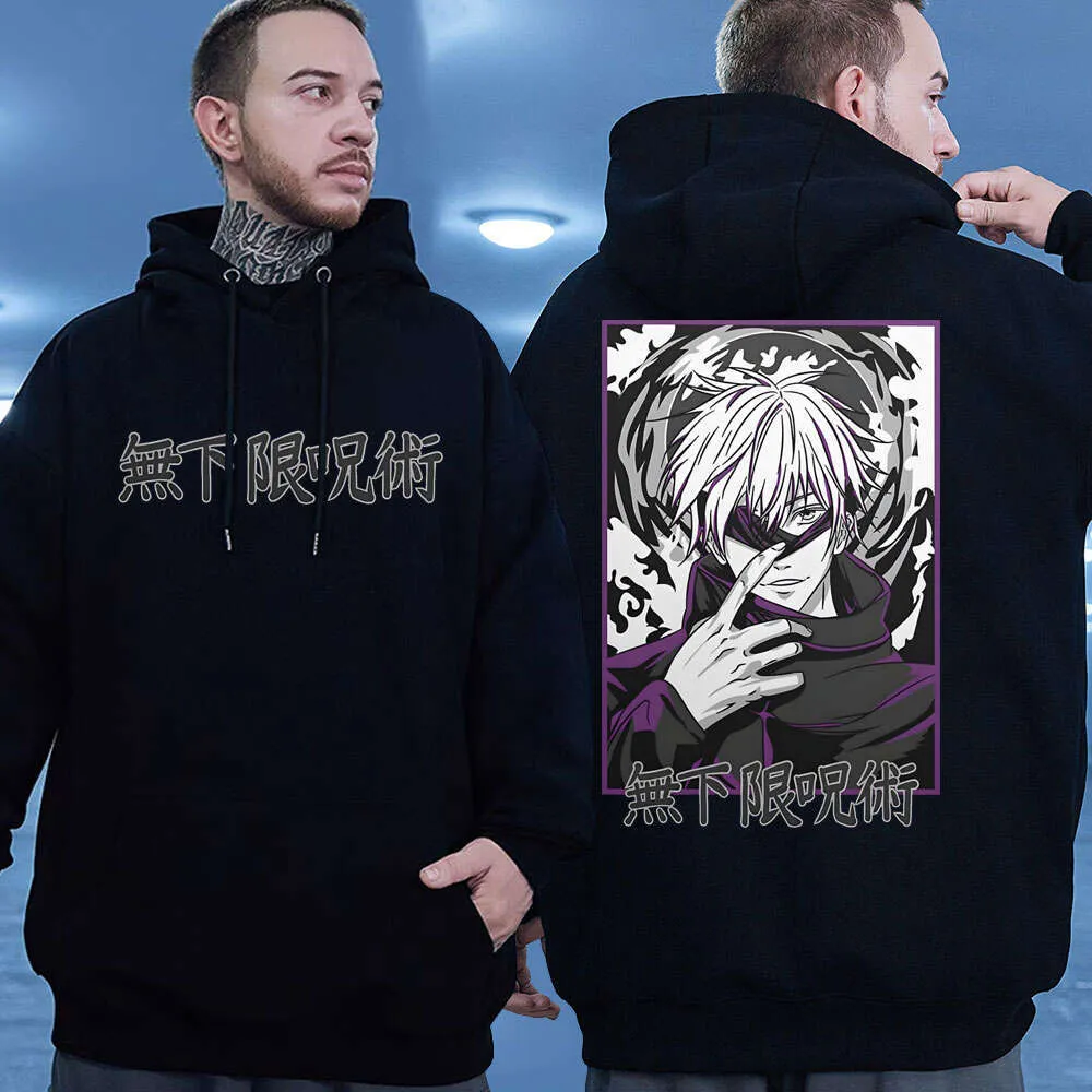Mens Manga Jujutsu Kaisen Satoru Gojo Printed Hoodie Fleece Pullover ...