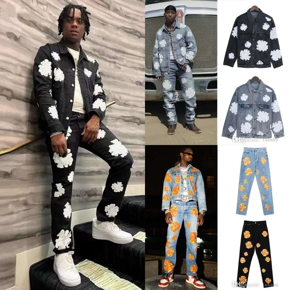 Mens Designer Denim Hoodrich Kraze Tracksuit Set Long Sleeve Jacket And ...