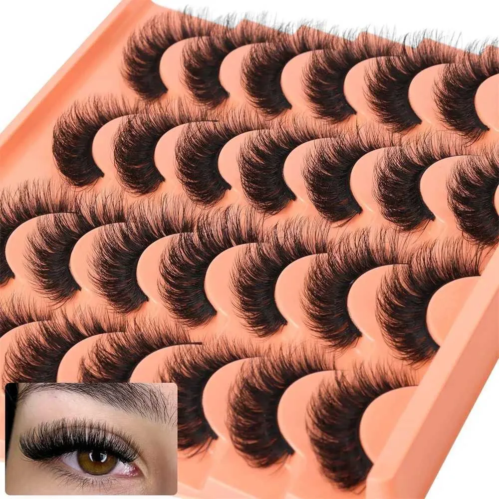Natural Look False Eyelashes - Fluffy Faux Mink Lashes Pack, Cat Eye ...