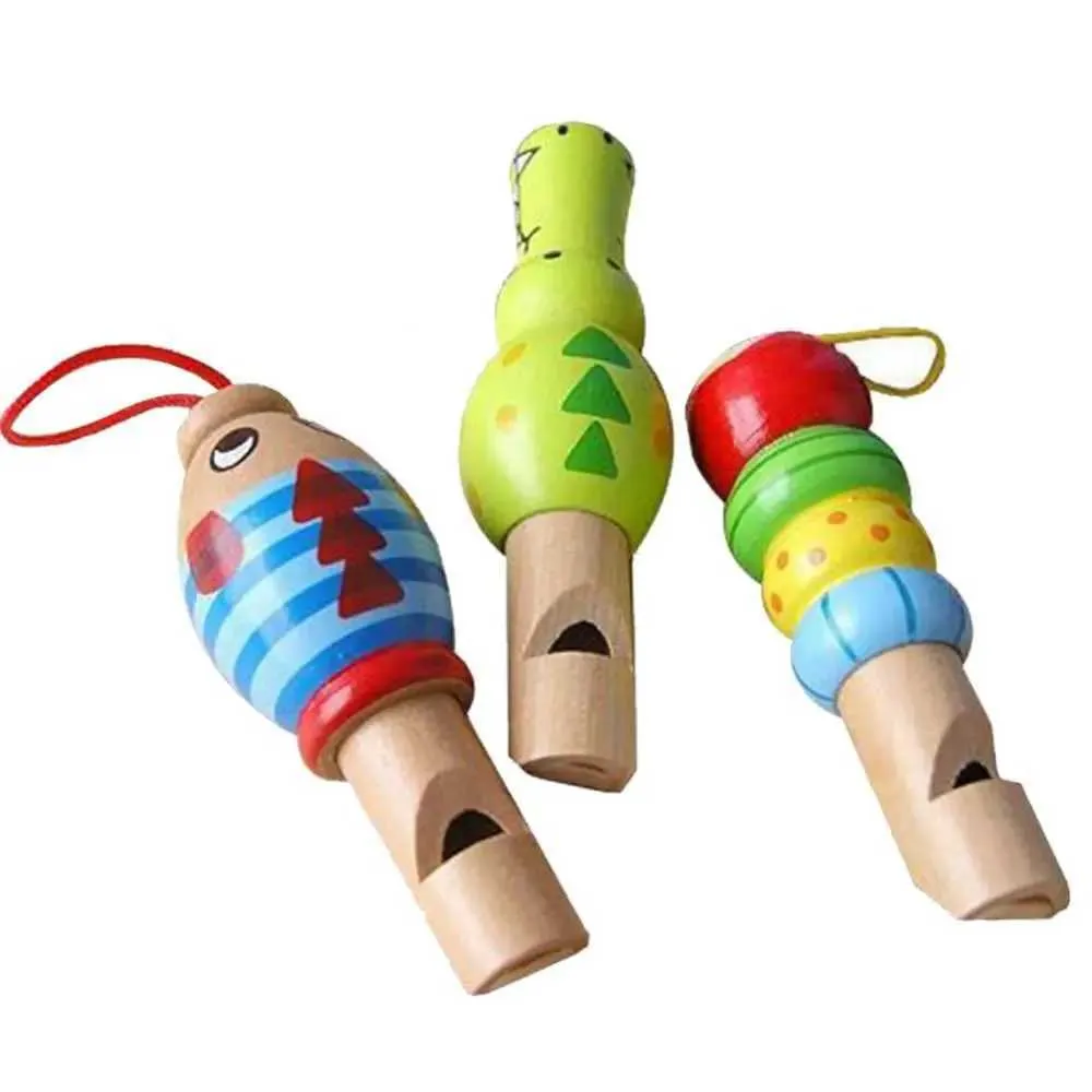 Cartoon Animal Wooden Whistle - Kids' Educational Music Toy, Montessori ...