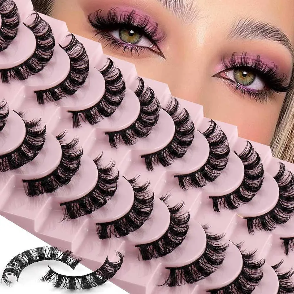 D Curl Russian Strip Lashes - Natural Look Fluffy Volume Wispy 3D Faux ...