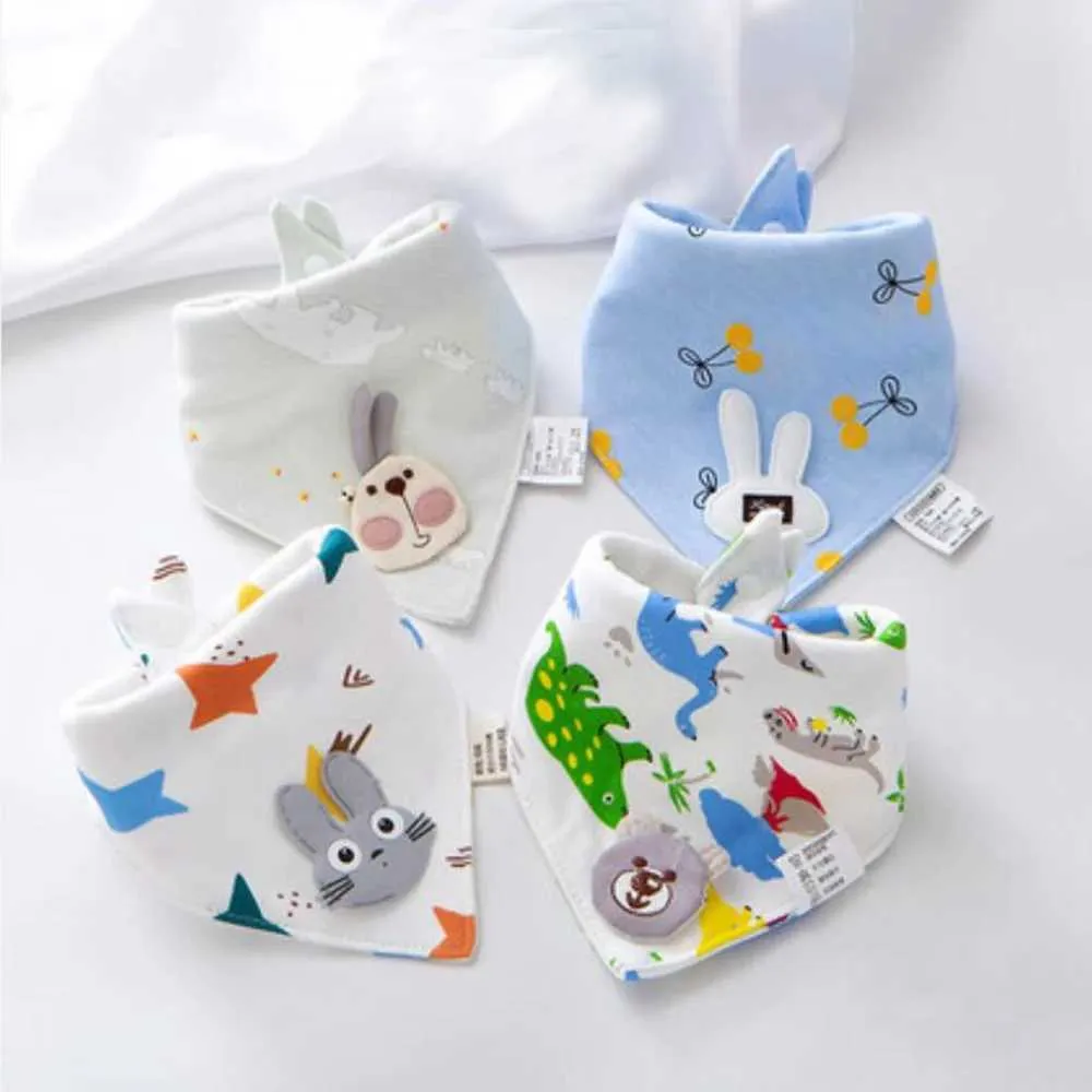 Super Absorbent Baby Bandana Bibs 4-Pack - Soft 100% Cotton Drool ...