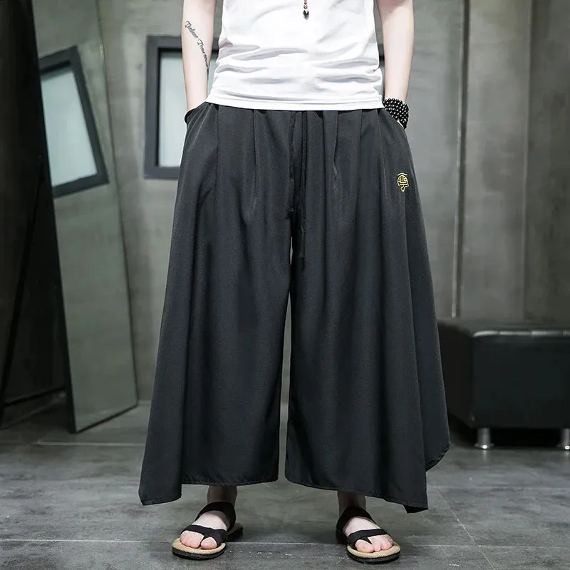 Hakama Pants Black Japanese Style Samurai Trousers Etsy Hakama